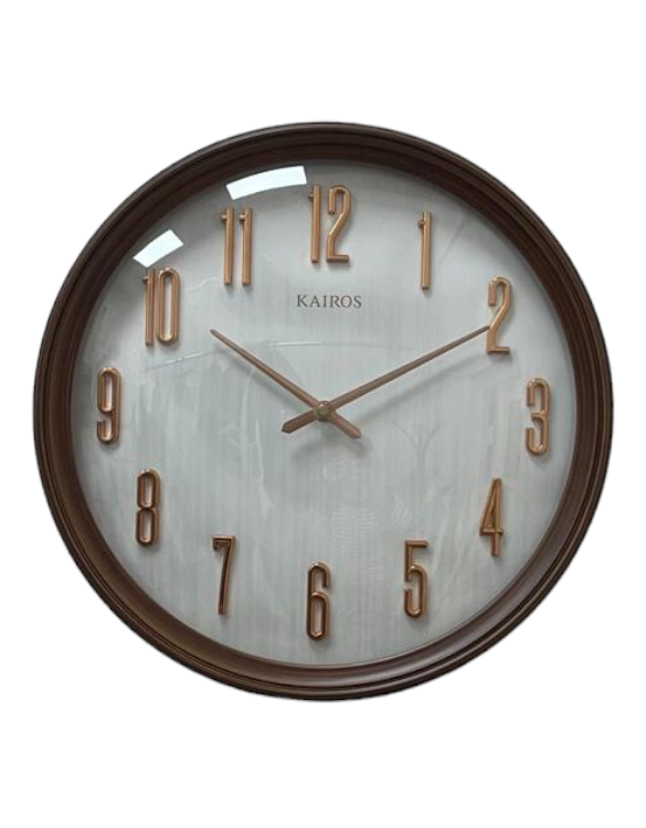 Часы настенные Kairos RP3502, кварцевые, МДФ, коричневые, 37 см
