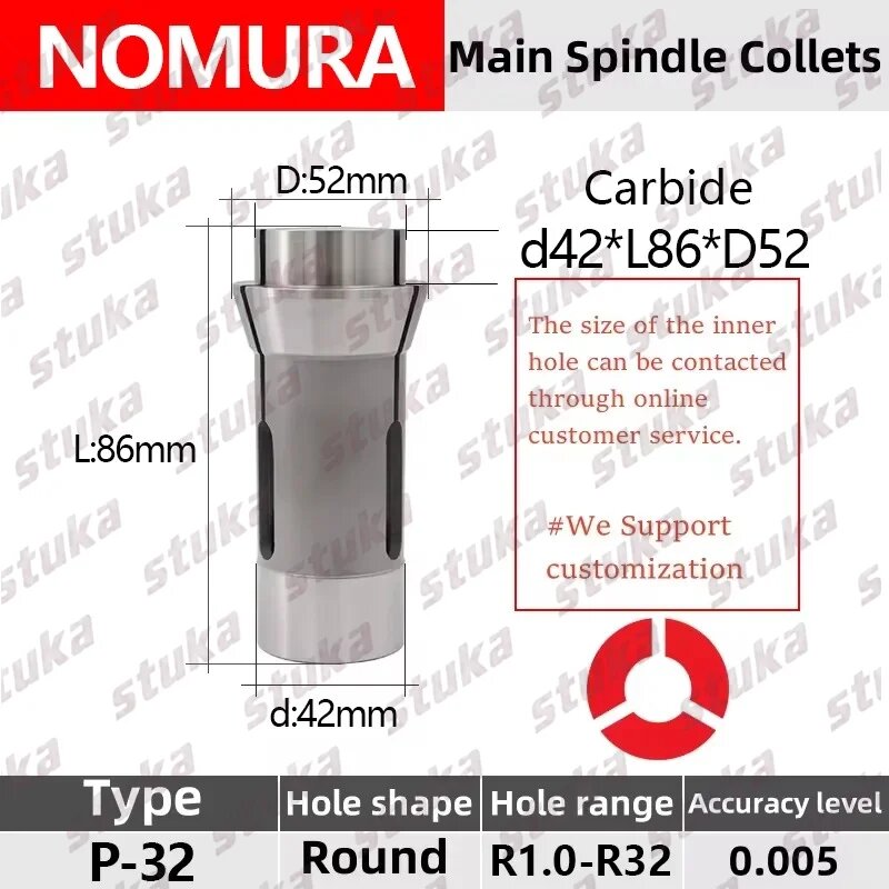 Цанга Stuka для NOMURA P-32 NN30TD 25.5mm, Main collet(Round)