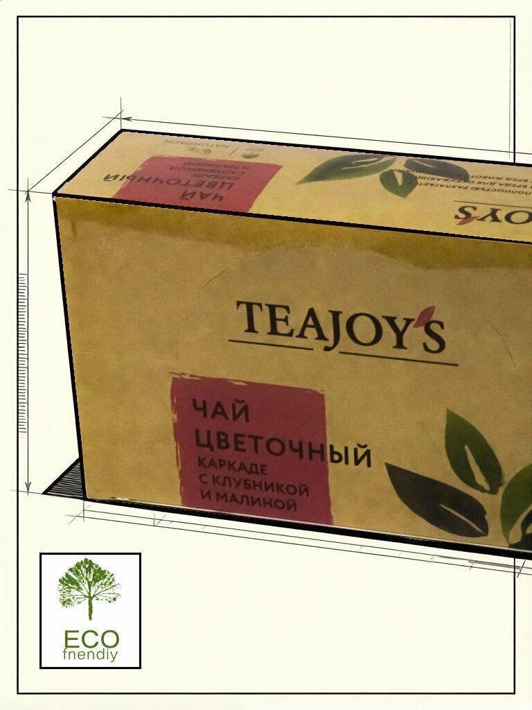 Чай цветочный каркаде с клубникой и малиной, TeaJoy's, 100 пакетиков