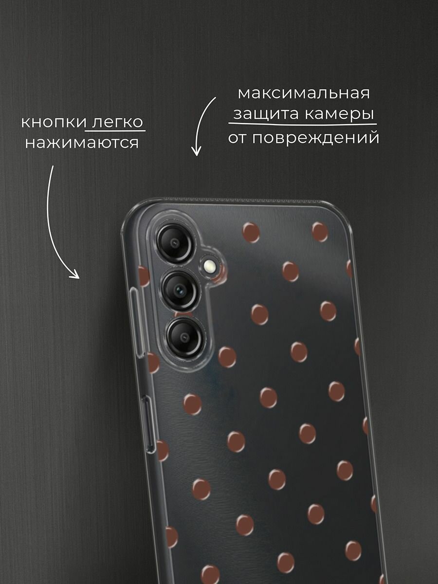 Силиконовый чехол на Samsung Galaxy A15 / Самсунг А15 с принтом Узор в горошек — фото 1