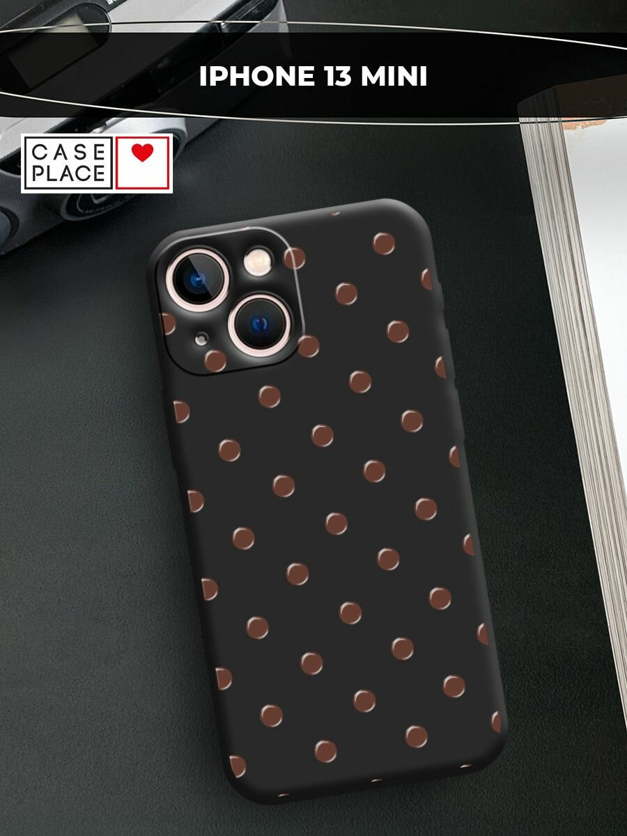 Чехол на Apple iPhone 13 mini / Айфон 13 Мини с принтом Узор в горошек