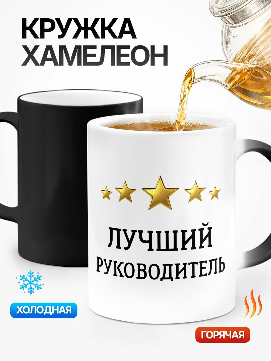 Кружка хамелеон в подарок Лучший руководитель