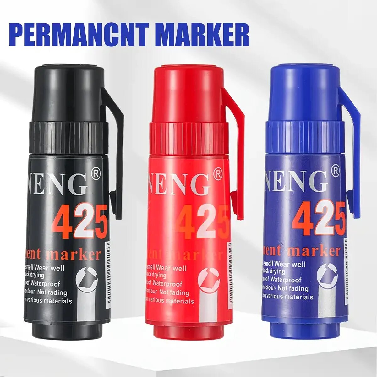 Художественные маркеры Kingspen быстросохнущие Темно-синий, 3pcs(Black-Blue-Red)