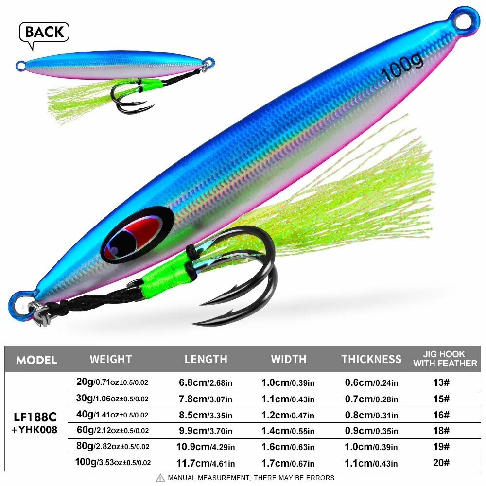 3D биомиметическая приманка PRO BEROS для джиггинга 20-100 г 20g, C with hook