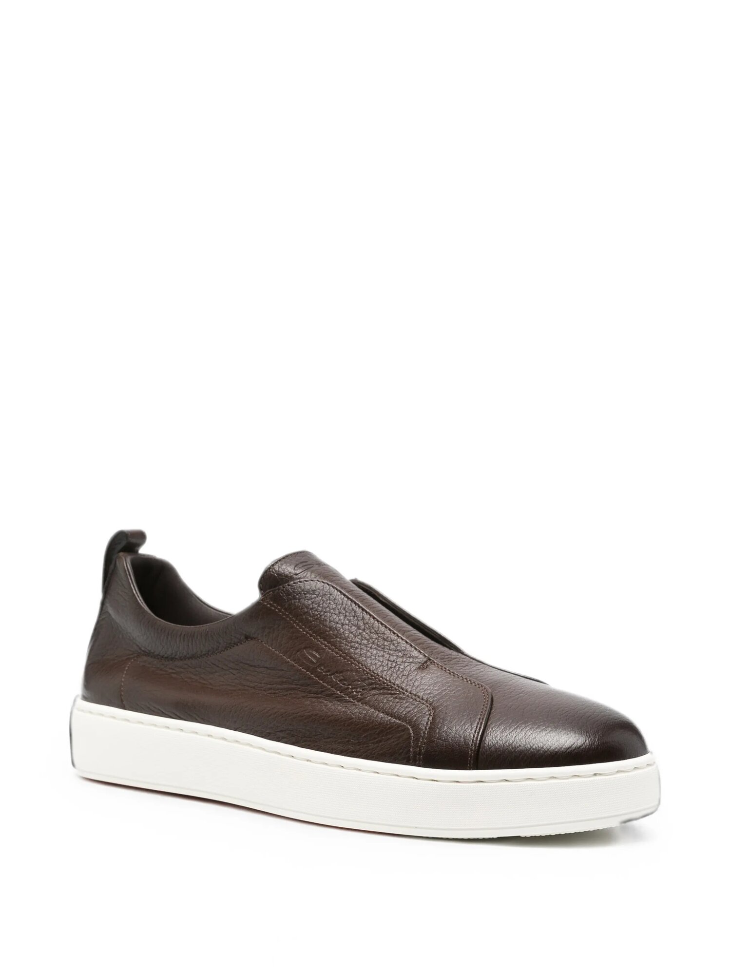 Кроссовки Santoni Slip-on sneakers, размер 10, коричневый/серый/оранжевый — фото 1