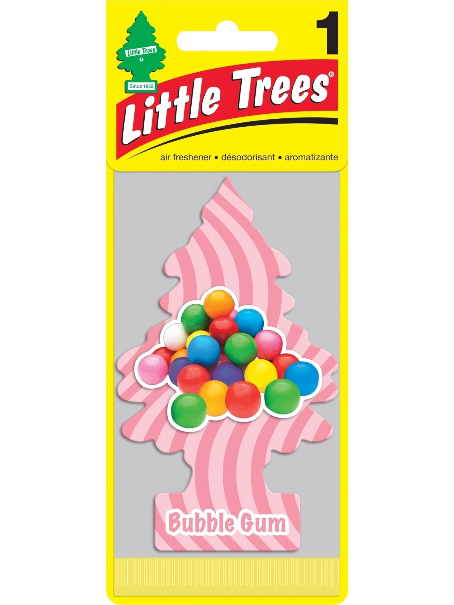 Ароматизатор подвесной бумажный Little Trees Бабл Гам Bubble Gum U1P-10348-RUSS