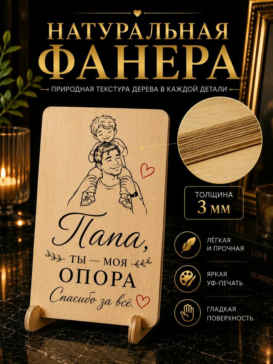 Стела деревянная для папы — фото 1