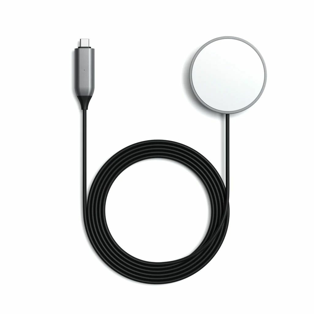 Беспроводное магнитное зарядное устройство Satechi Magnetic Wireless Charging Cable Type-C 1.5m (ST-UCQIMCM), цвет серый