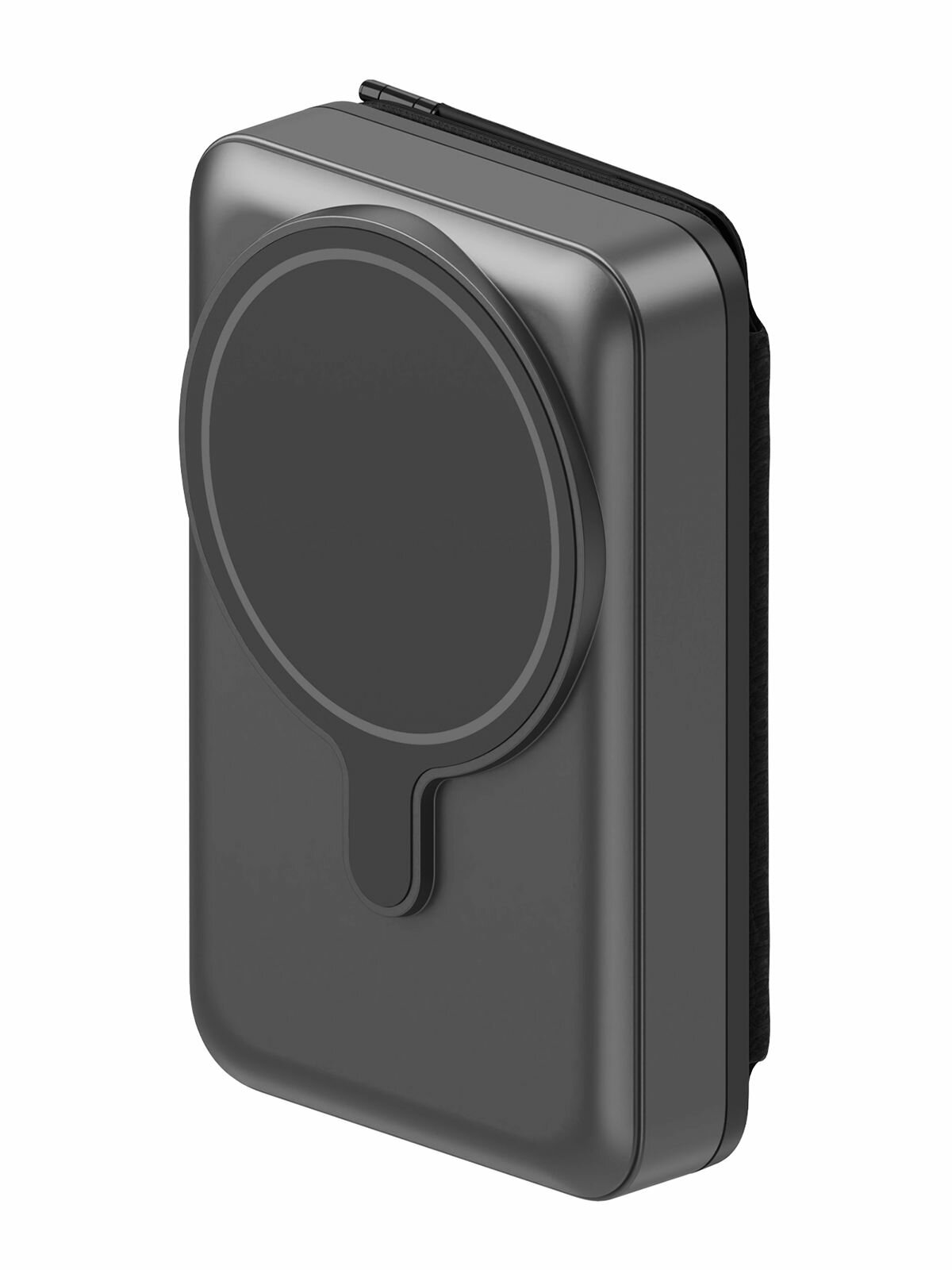 Беспроводное зарядное устройство EnergEA MagWallet CASH MagSafe повербанк 10000 мАч с разъемом USB-C, с магнитным креплением для беспроводной зарядки 15W, с картхолдером c карманом для монет, темно-серый