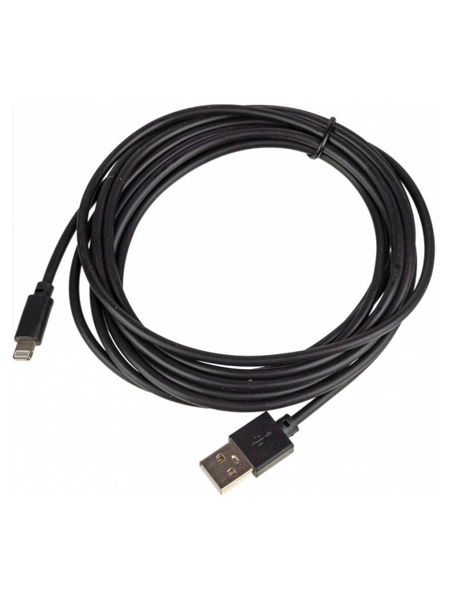 Кабель Behpex USB-A - Lightning, 3м, черный — фото 1