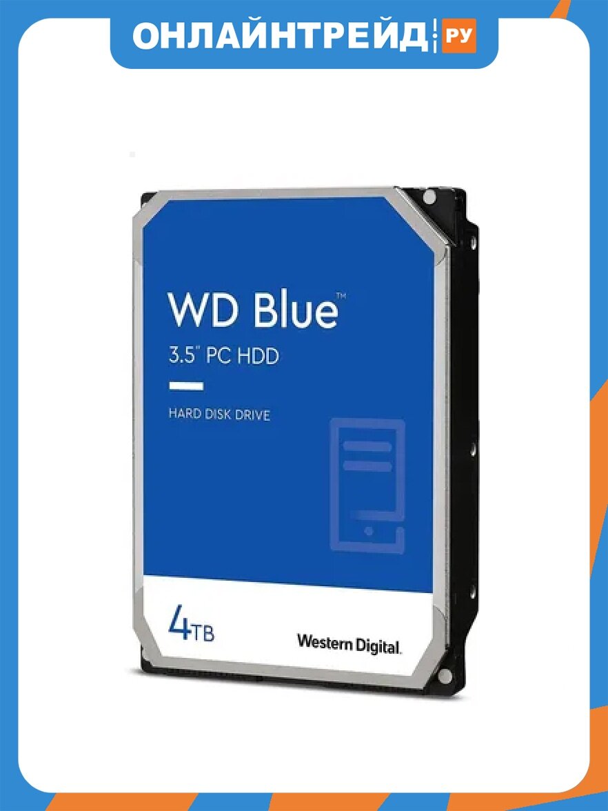 Жесткий диск HDD Western Digital 3.5" WD Caviar Blue 4TB SATA III 5400 RPM, 256Mb CMR (WD40EZAX)