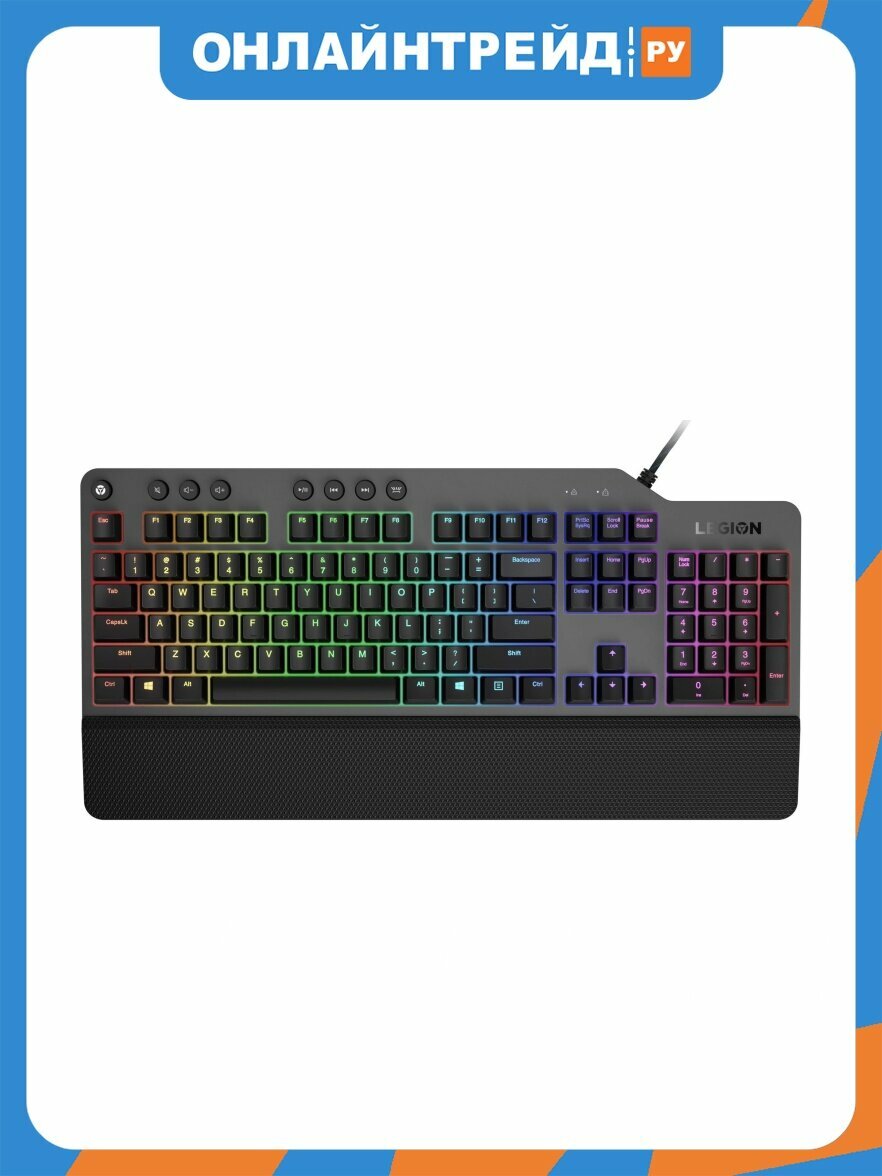 Клавиатура Lenovo Legion K500 RGB механическая черный USB (подставка для запястий)