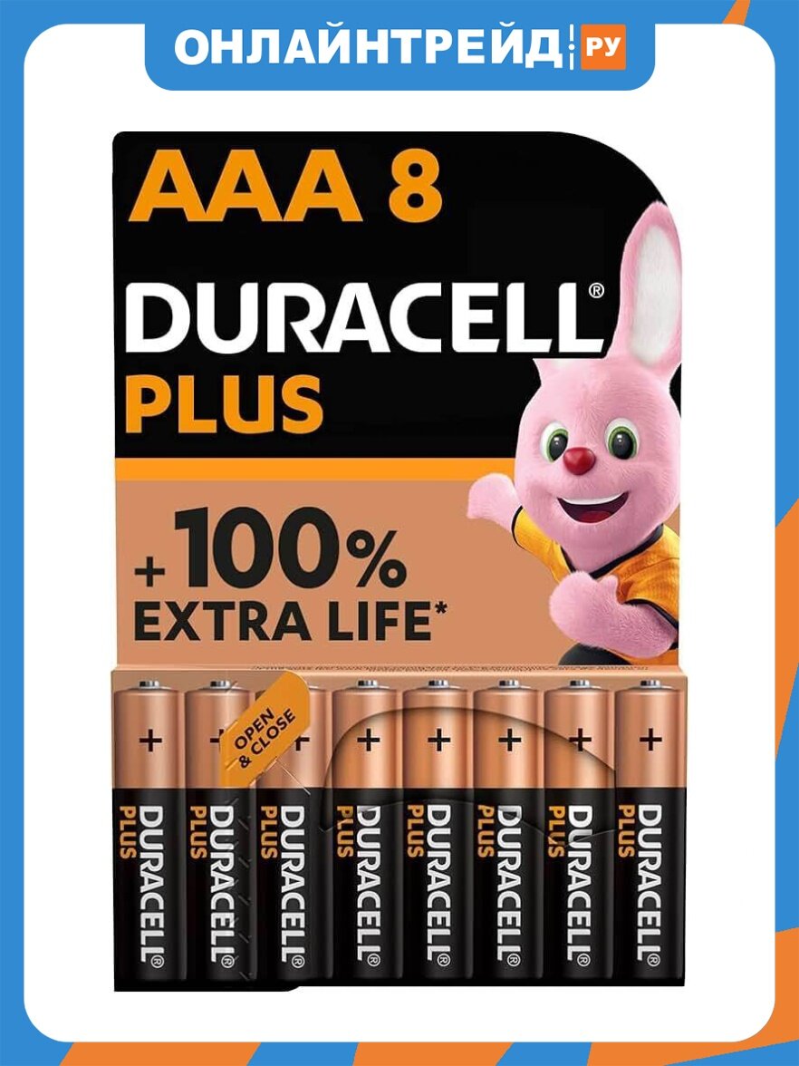 Элемент питания Duracell Plus LR03 AAA бл 8