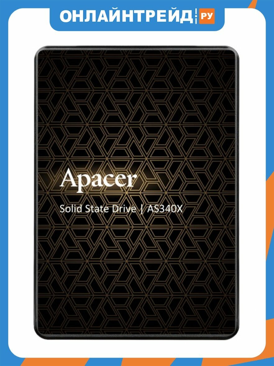 SSD диск Apacer AS340X, 480Гб, 2.5", SATA (AP480GAS340XC-1)