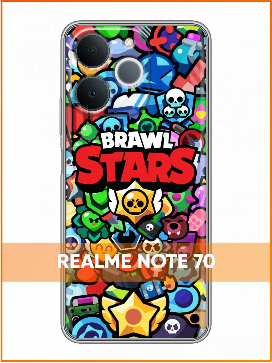 Чехол для Realme Note 70 с принтом для мальчиков Brawl Stars (Реалме Ноут 70)