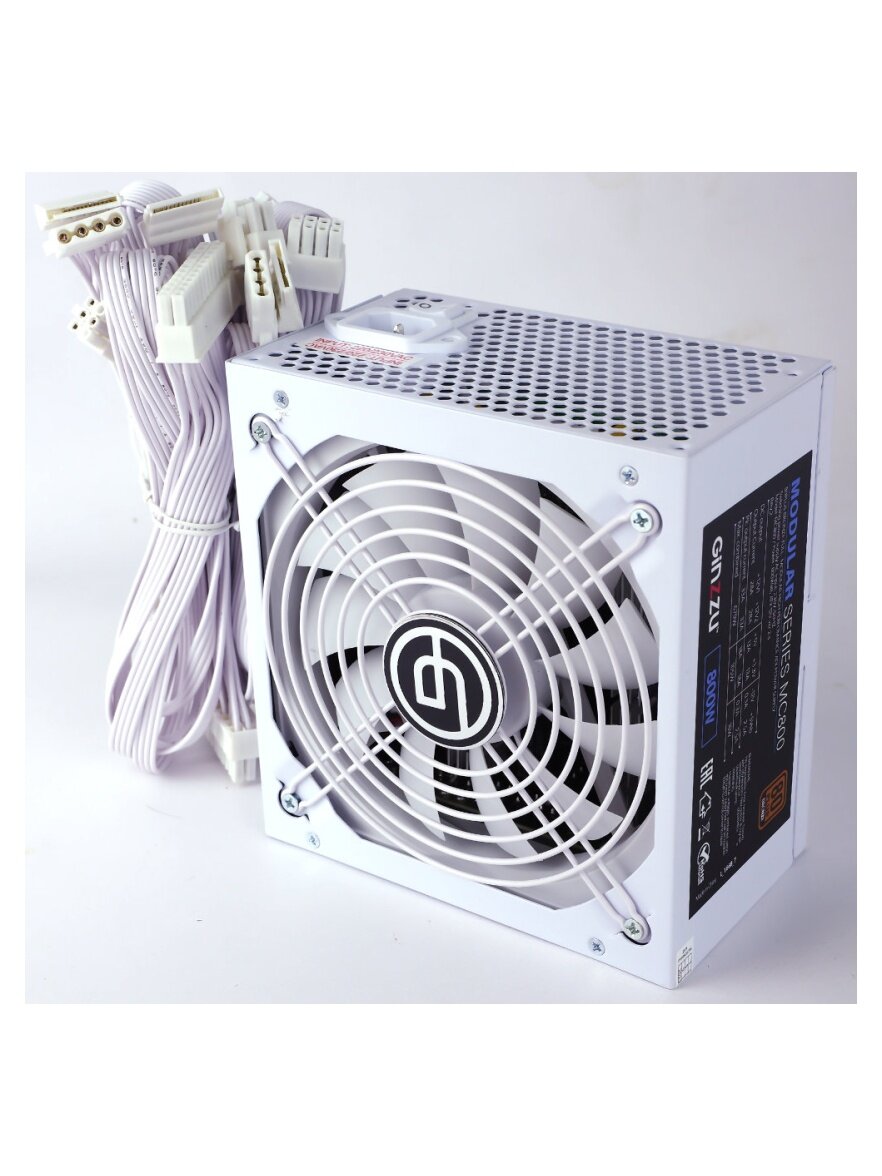 Блок питания Ginzzu МС800 Белый