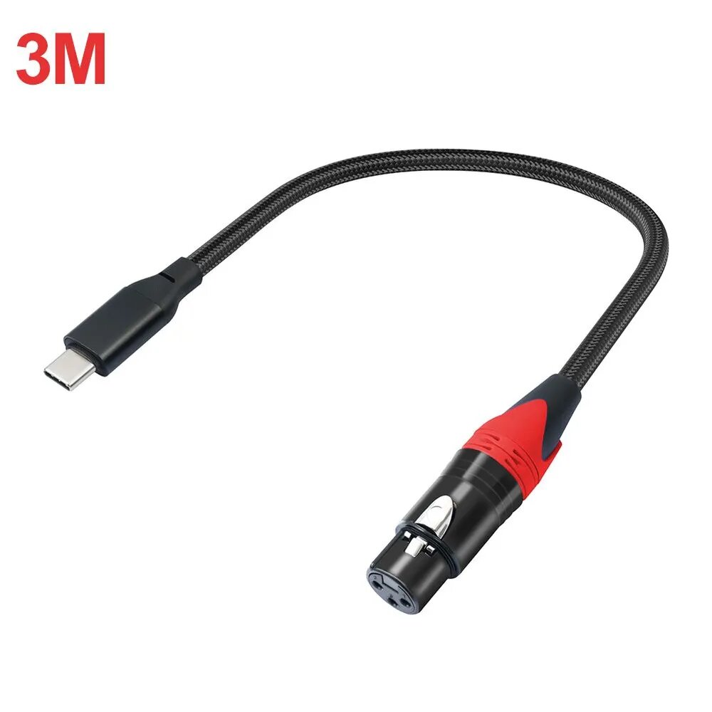 Аксессуар для микрофона Разъем USB C к разъему XLR Кабель USB C к разъему XLR Микрофонный аудиокабель, черный