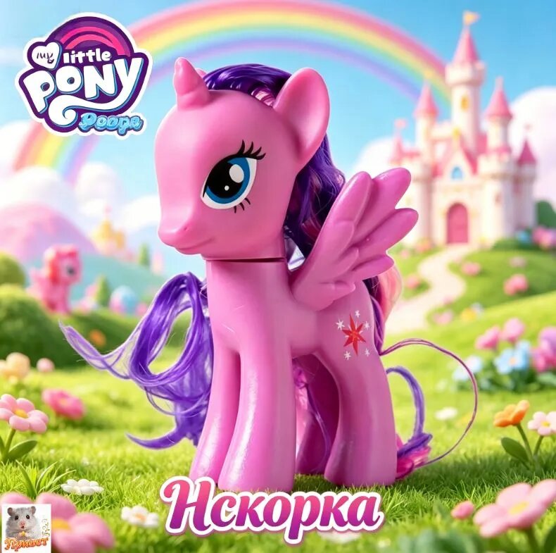 Фигурка пони My Little Pony Сумеречная Искорка, 8см, розовый, ABS пластик, для девочек, 3-5 лет