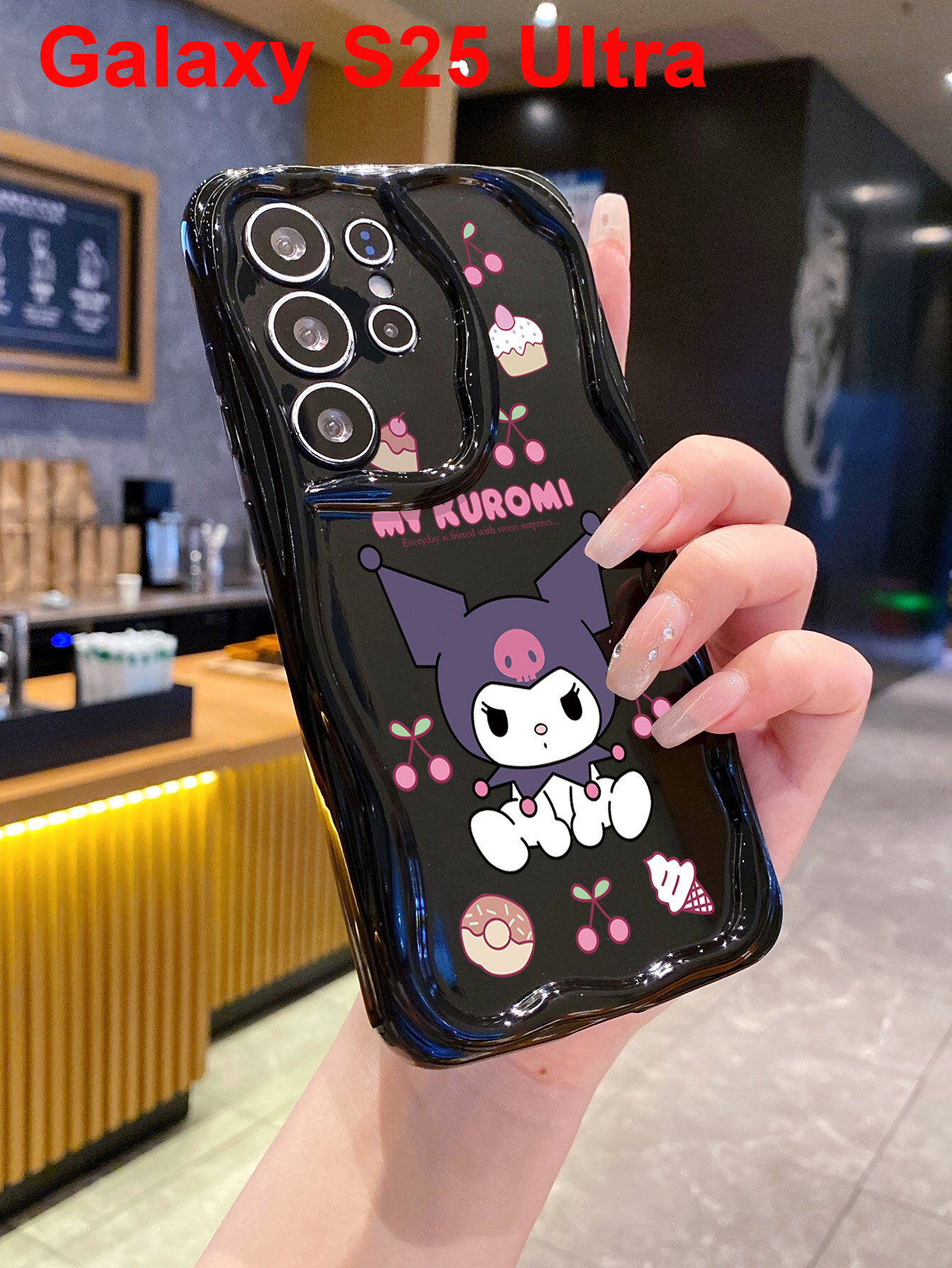 Неправильный мягкий чехол для Galaxy S25 Ultra , чехол для телефона с изображением пары из мультфильма 'Мелодия Куроми'.