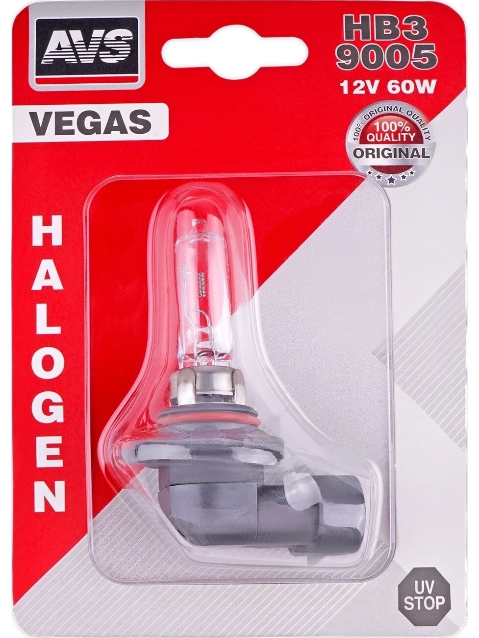 Галогенная лампа AVS Vegas HB3/9005 (A78485S) 12V 65W 1шт. в блистере