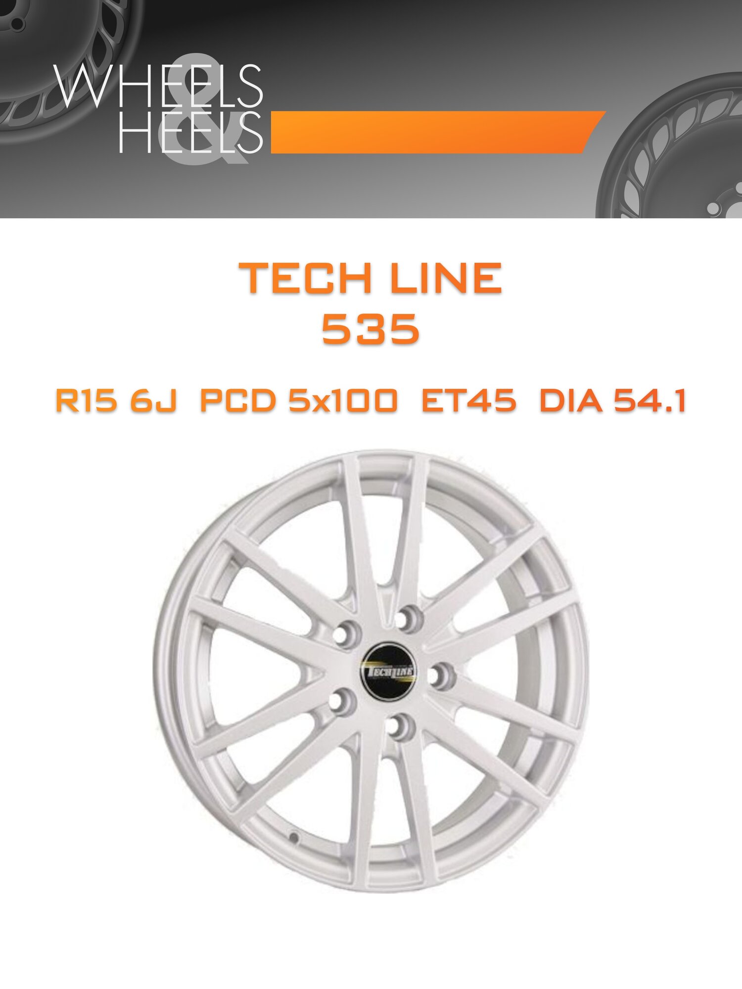 Диск автомобильный литой Tech Line 535 15x6 5x100 et45 dia54.1 SL