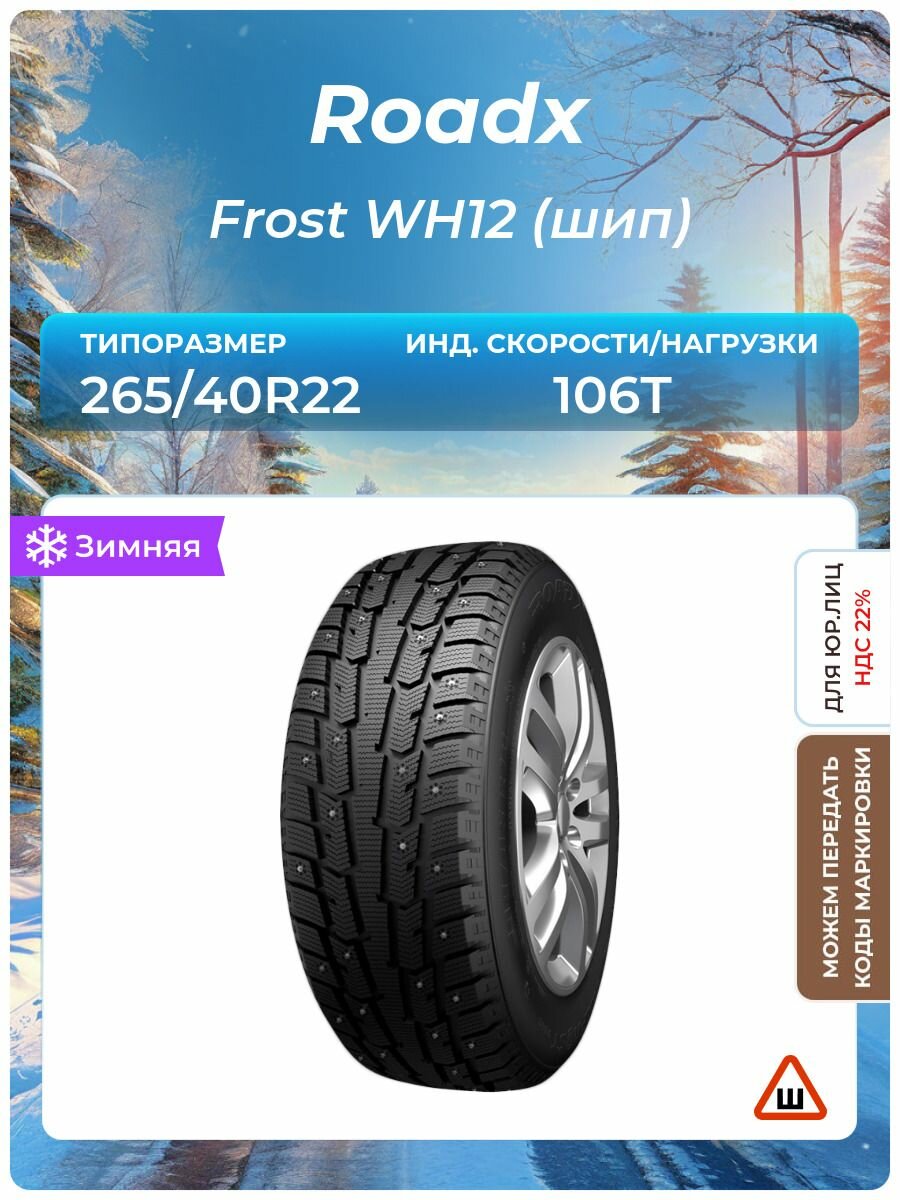 Шина Roadx Frost WH12 (шип)