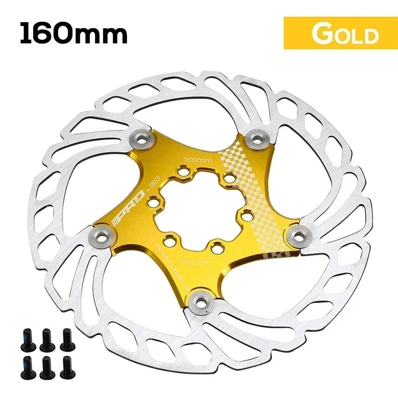 IIIPRO Дисковые тормозные диски для гидравлических тормозов Shimano Желтый, 160mm golden
