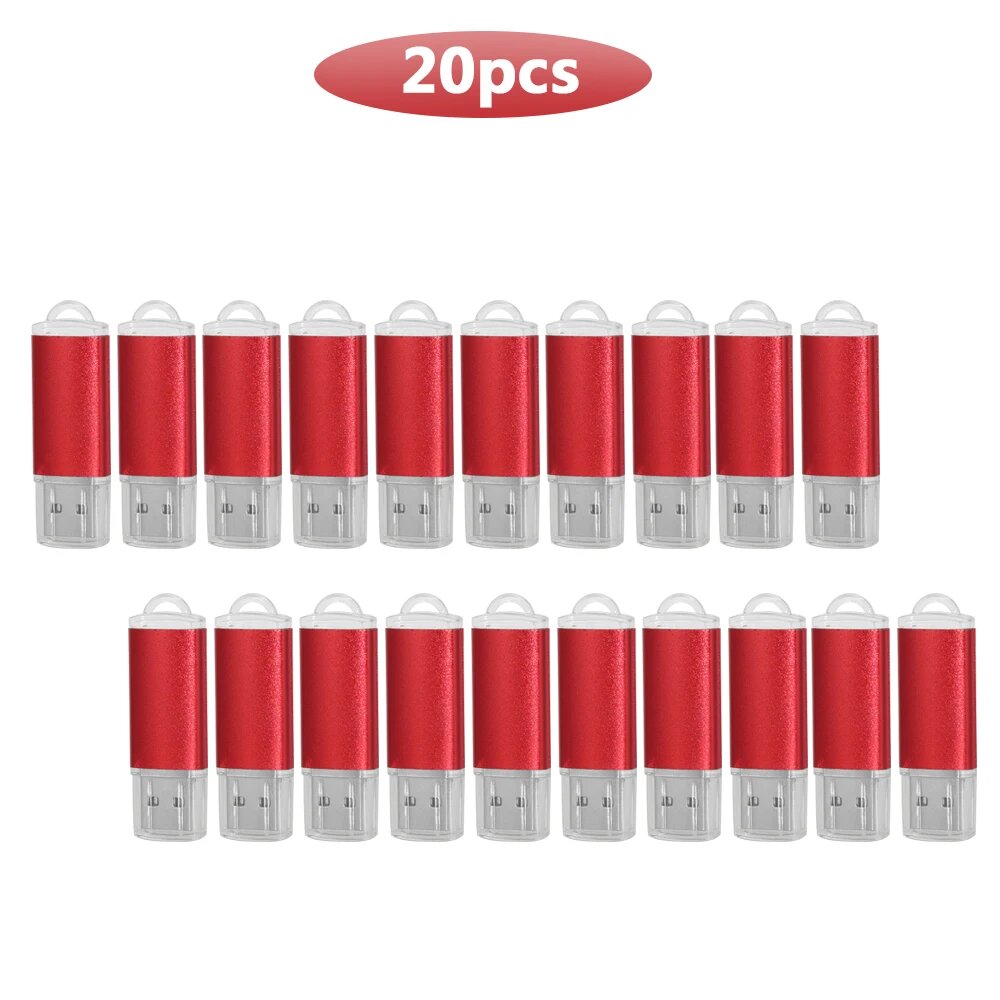 USB флешка 8 ГБ red, набор 20 шт. с логотипом
