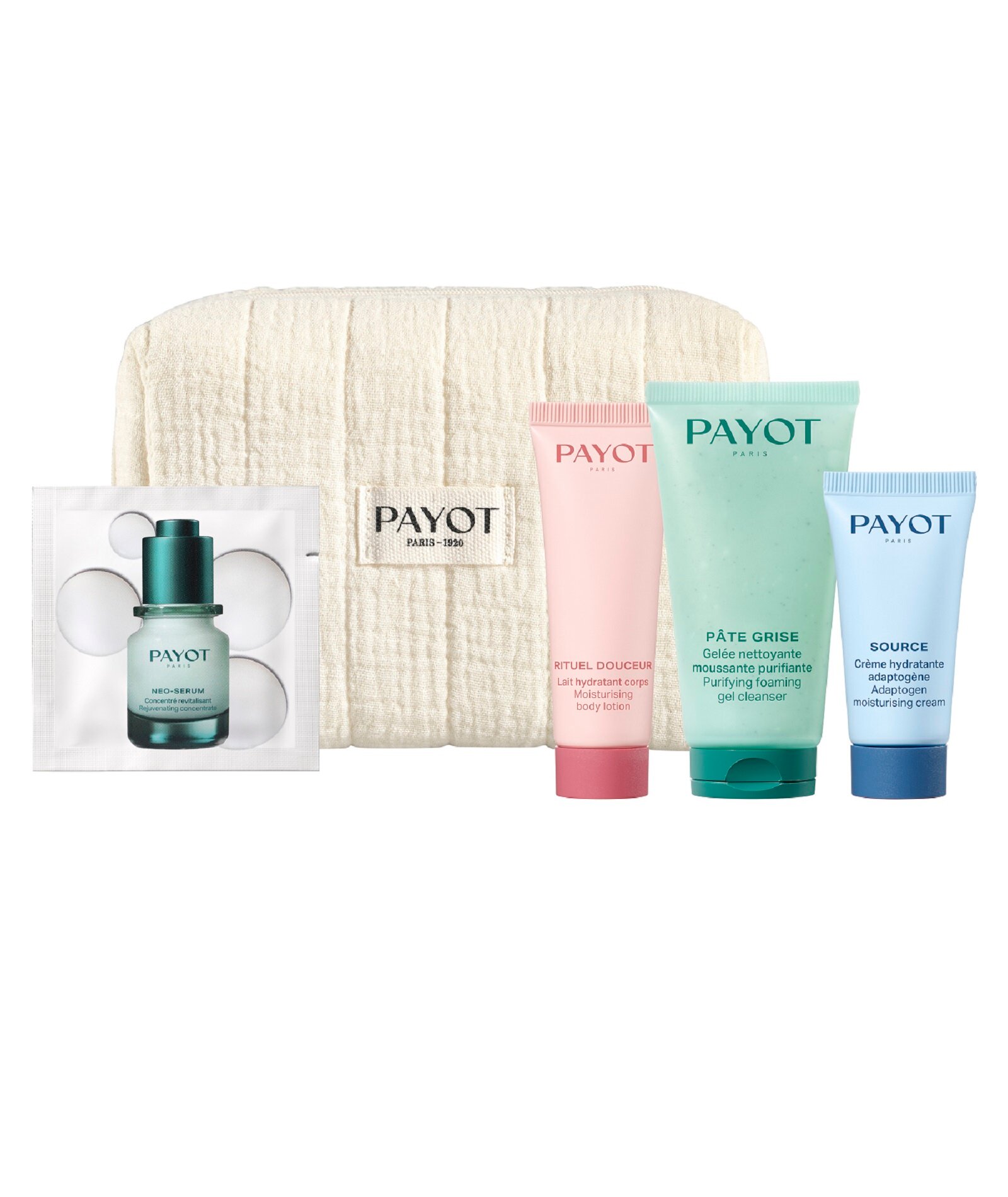 Payot Набор средств по уходу за кожей дорожный Voage с косметичкой: 4 предмета