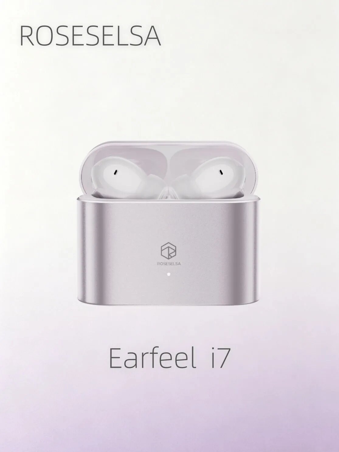 Наушники беспроводные с микрофоном ROSESELSA Earfeel i7, Bluetooth, PINK