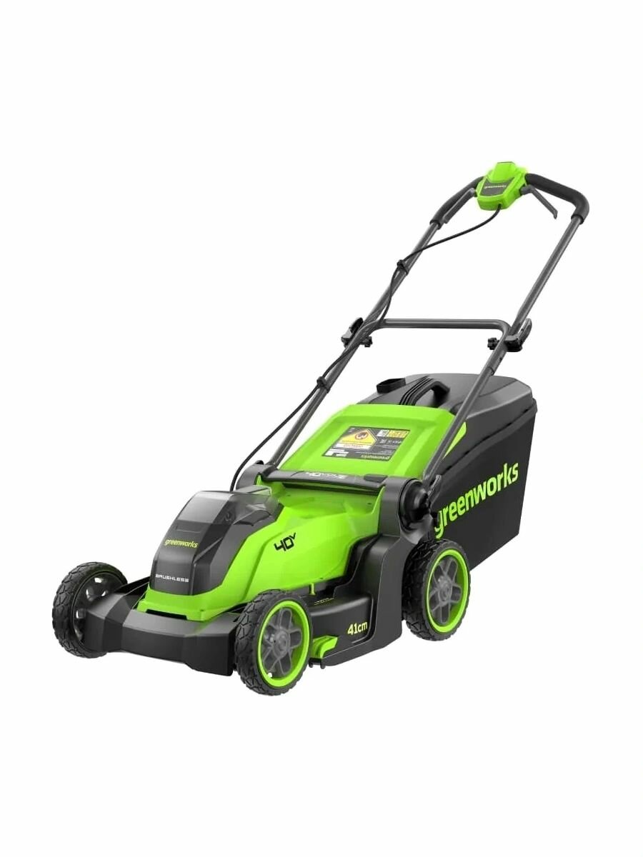 Газонокосилка роторная аккумуляторная Greenworks GD40LM411 зеленый
