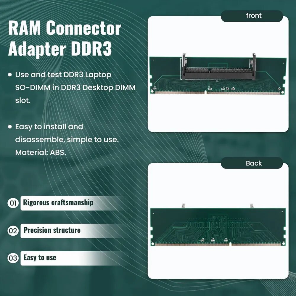 Кабель для компьютерной периферии, черный матовый, DDR3 SO-DIMM, адаптер