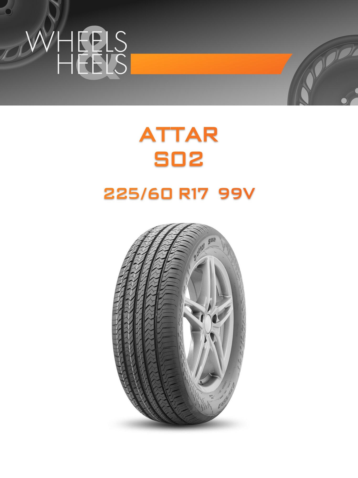 Шина автомобильная ATTAR S02 225/60 R17 99V SUMMER, летняя, универсальная