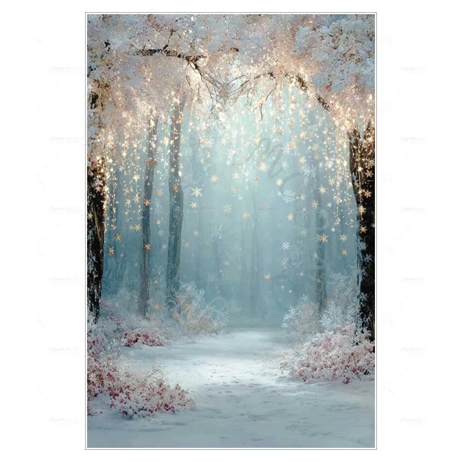 Фотофон виниловый "Enchanting Snowy Woodland", 40x60cm, JJDT00594