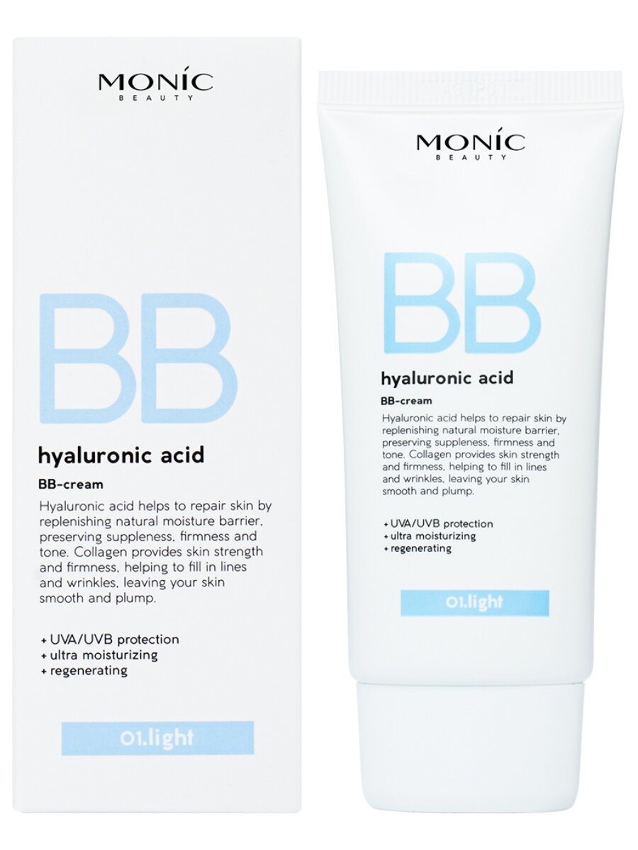 ВВ-Крем для лица Monic Beauty с гиалуроновой кислотой, тон 01 Light