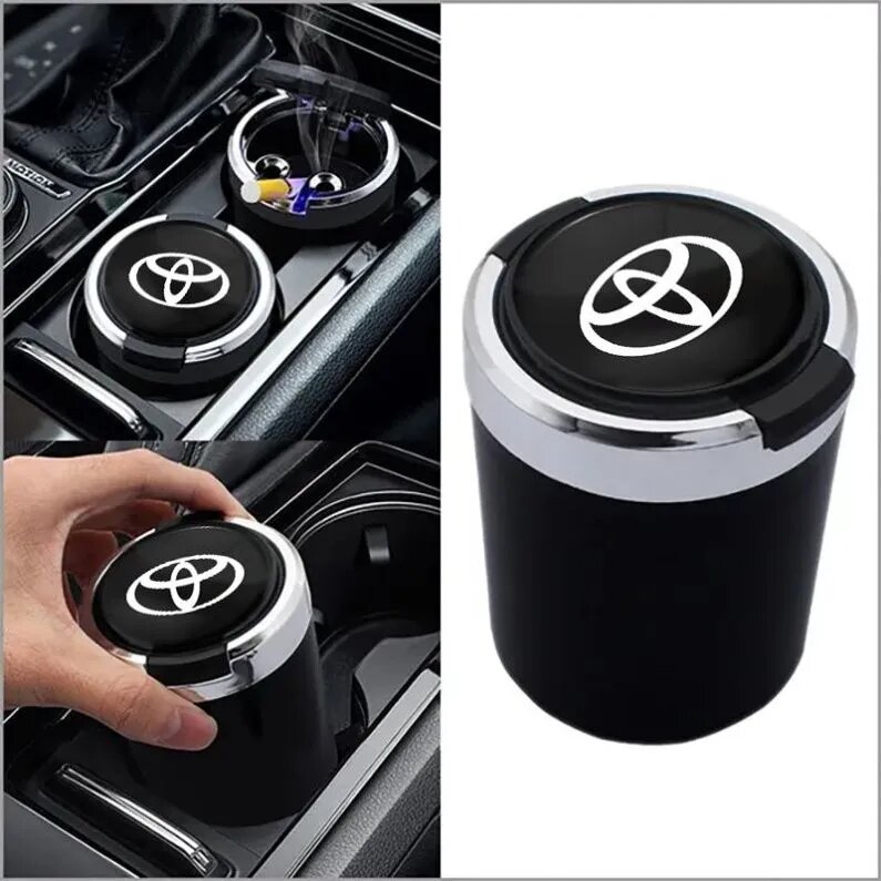 ППепельница автомобильная с логотипом Toyota Тойота, с крышкой и подсветкой Toyota Тойота