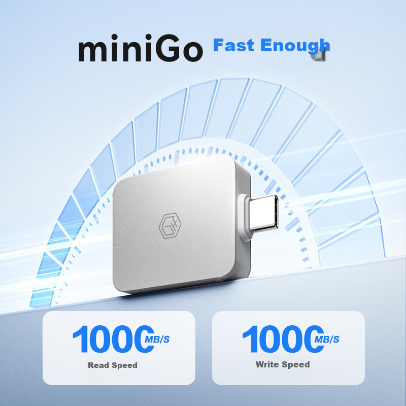 JD MiniGo портативный SSD 512ГБ Скорость чтения до 1000МБ/с Двухфункциональный внешний накопитель для iOS Android