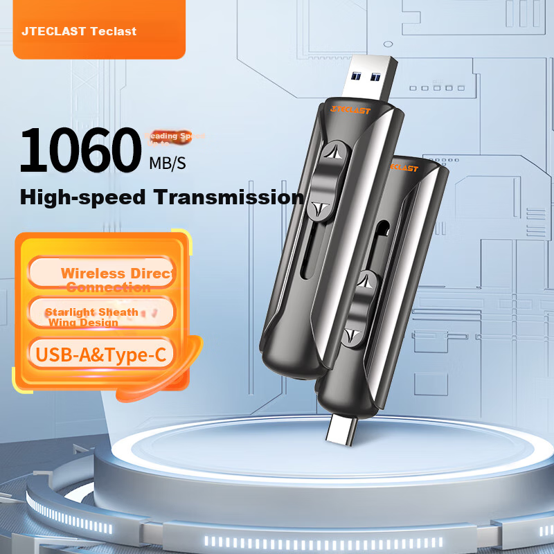 TECLAST 2TB портативный SSD беспроводной двойной интерфейс мобильный диск для телефонов и компьютеров скорость чтения
