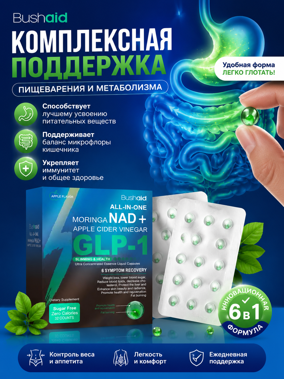 Желатиновые капсулы для здоровья кишечника: активное улучшение пищеварения и мягкое очищение