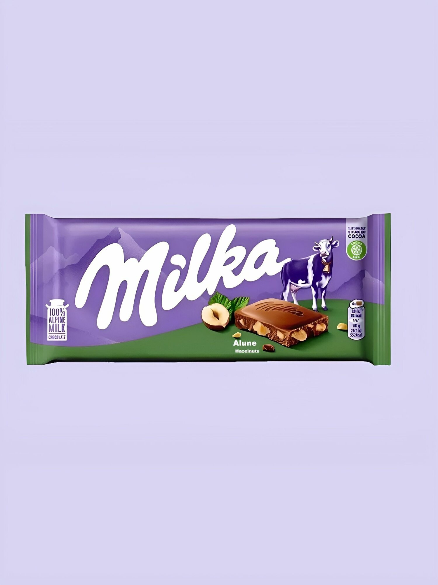 Шоколадная плитка Milka Alune Hazelnuts Милка молочный шоколад с дробленым фундуком, 90 гр. (Швейцария)