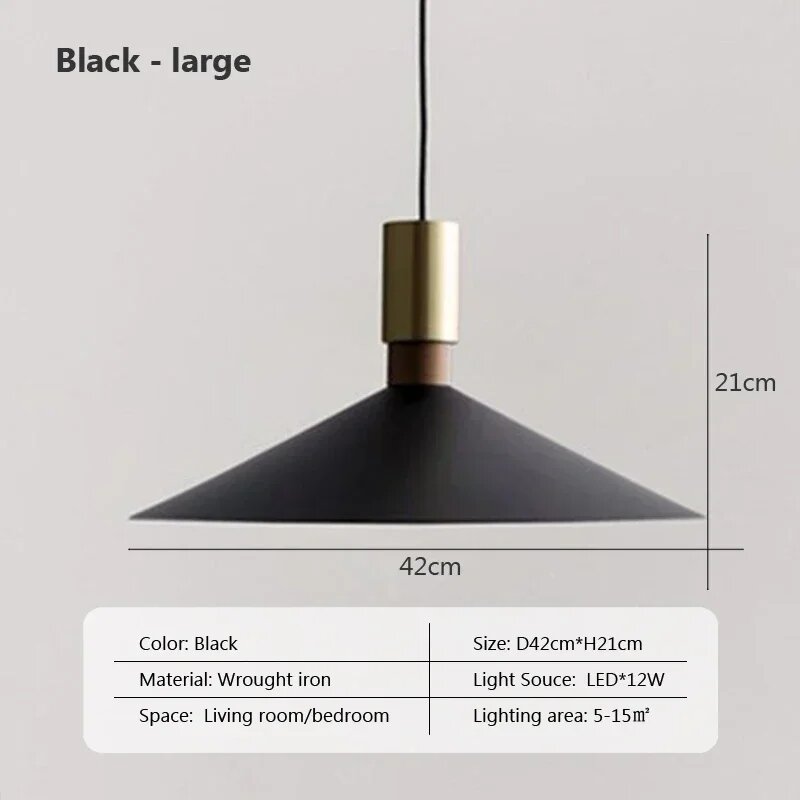 Подвесной светильник xiuxiu, металл, теплый/холодный/нейтральный 40cm Black, Черный, Neutral light