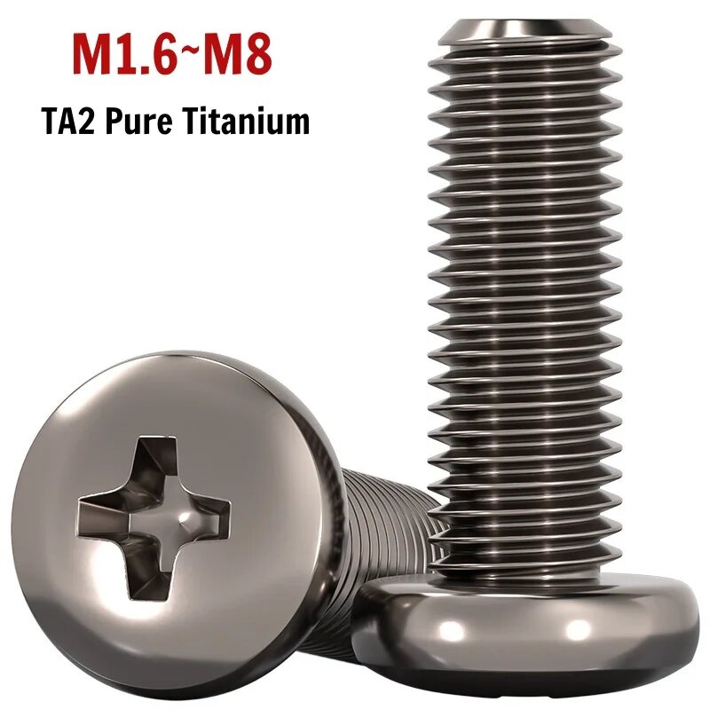 Титановые винты TA2 Gr2 Ti с крестообразным шлицем M1.6-M8 M3-10pcs, 10mm