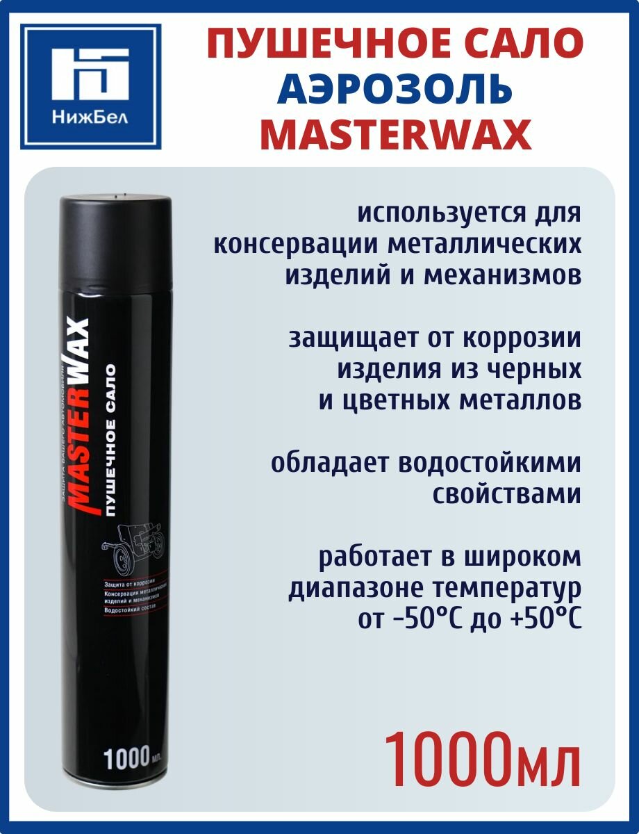 Пушечное сало 1000 мл аэрозоль MasterWax MW021007