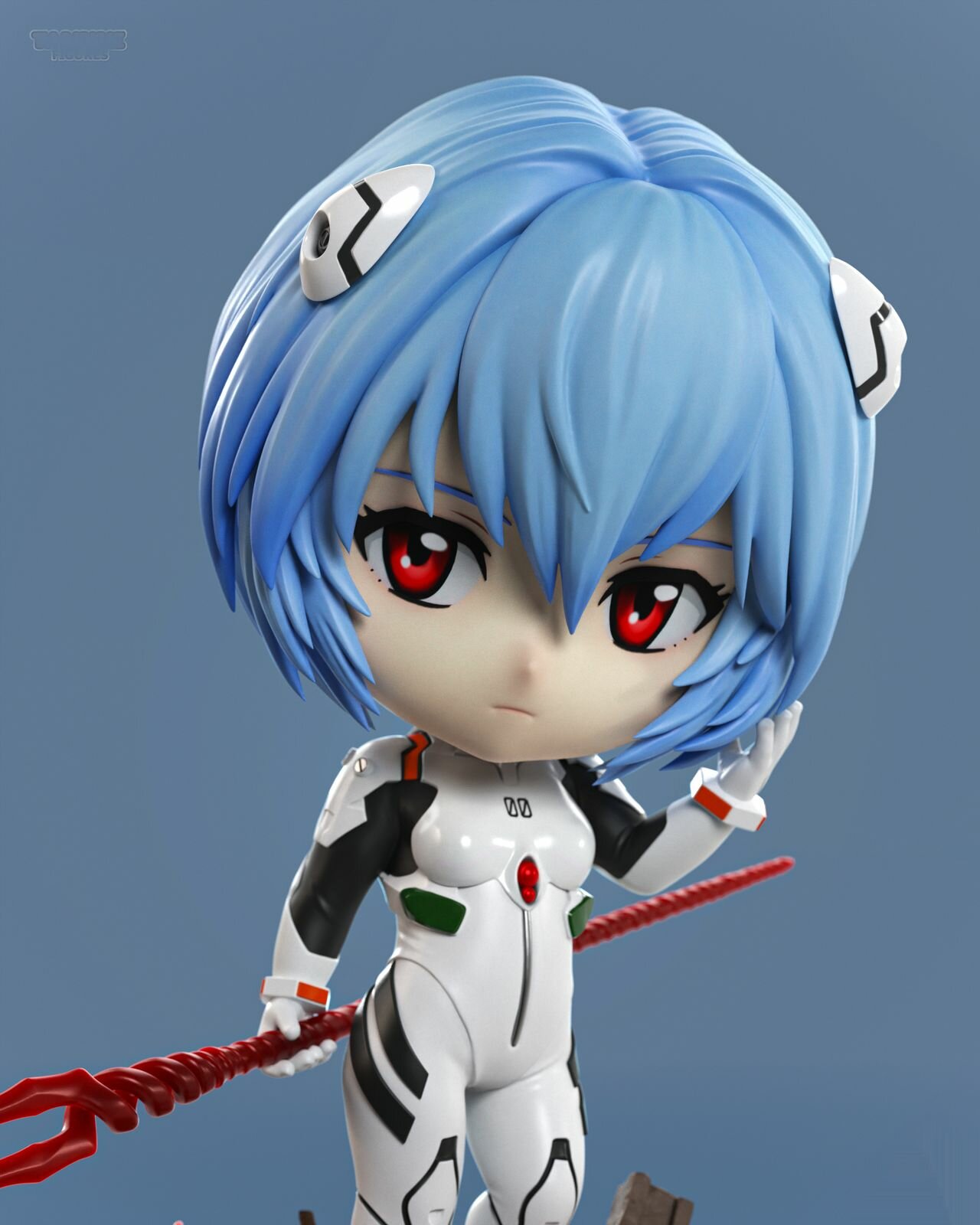 Сборная модель Rei Ayanami (Neon Genesis Evangelion), чиби, 107мм, 1/6 для покраски