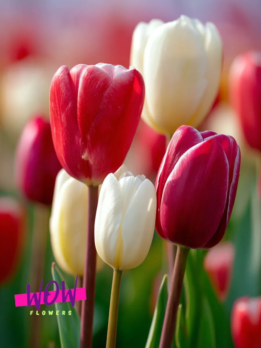 Луковицы цветов , WOW FLOWERS , Тюльпаны Красно-желтый Микс ( 3 штуки )