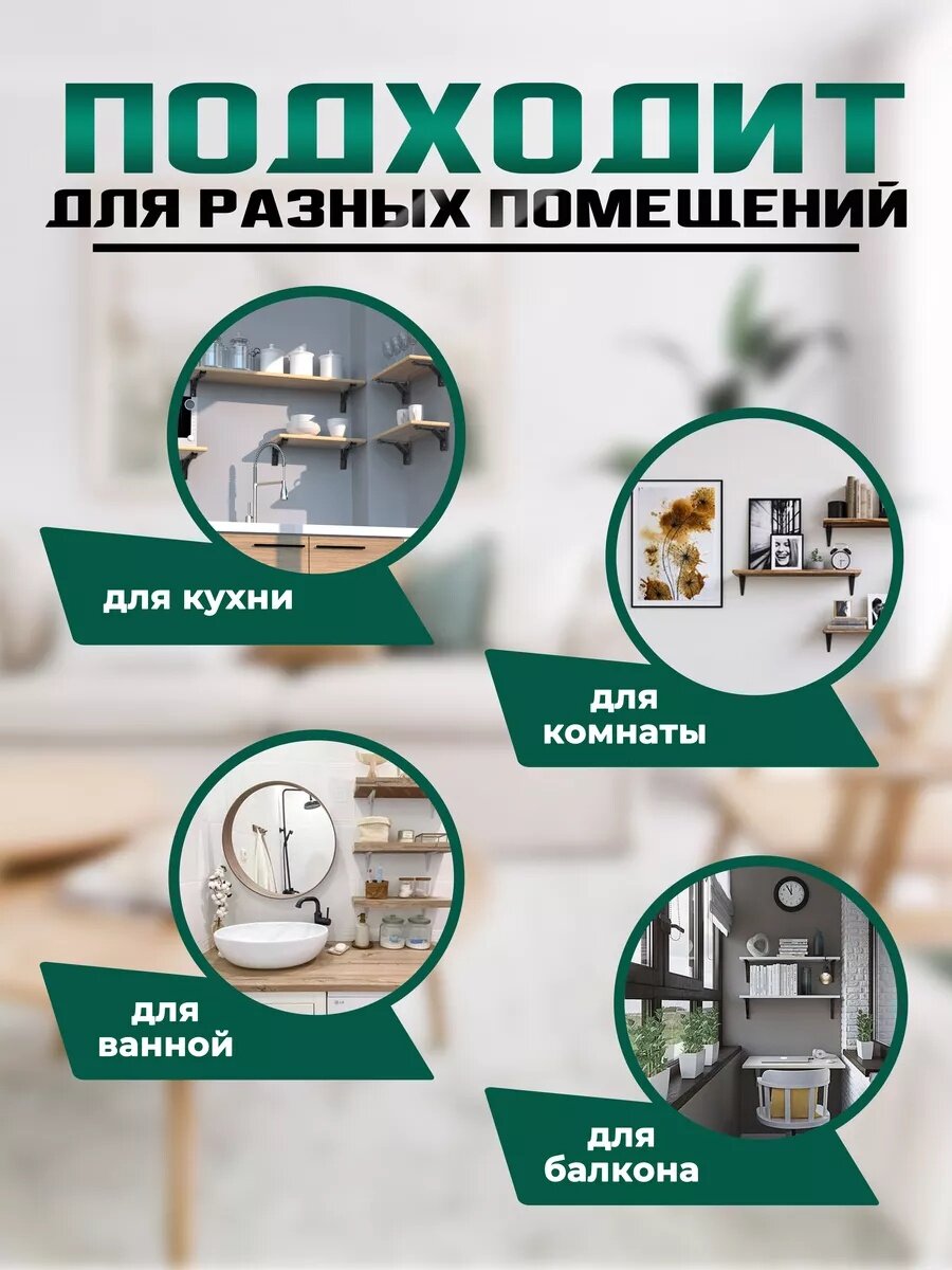 Кронштейн складной для столов и полок - 2 штуки тундра, F001, длина 200 мм, нержавеющая сталь