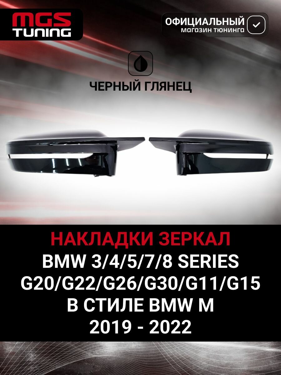 Крышки на зеркала в стиле BMW M G80/82 черные