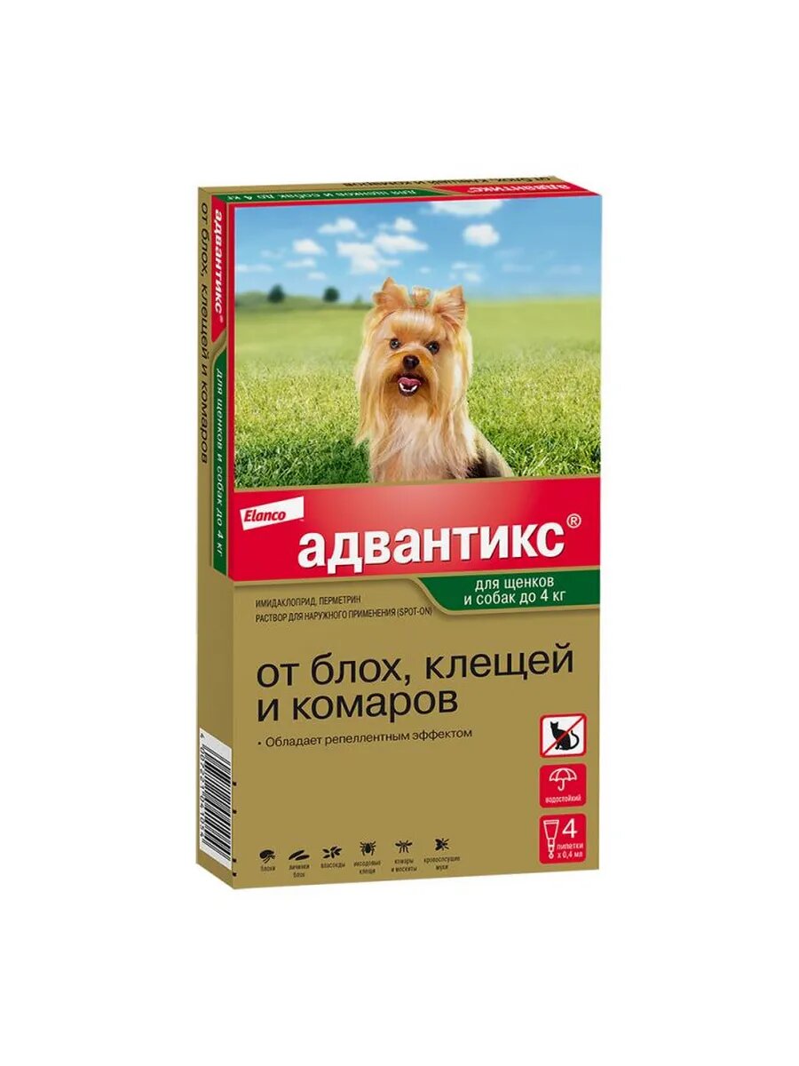 Адвантикс 40 Капли для собак до 4кг 0,4мл №4