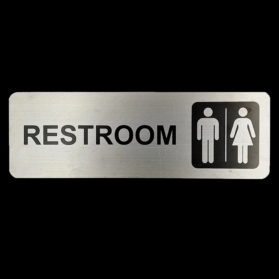 Металлическая табличка на дверь "Туалет" 23х7.5 см, цвет restroom