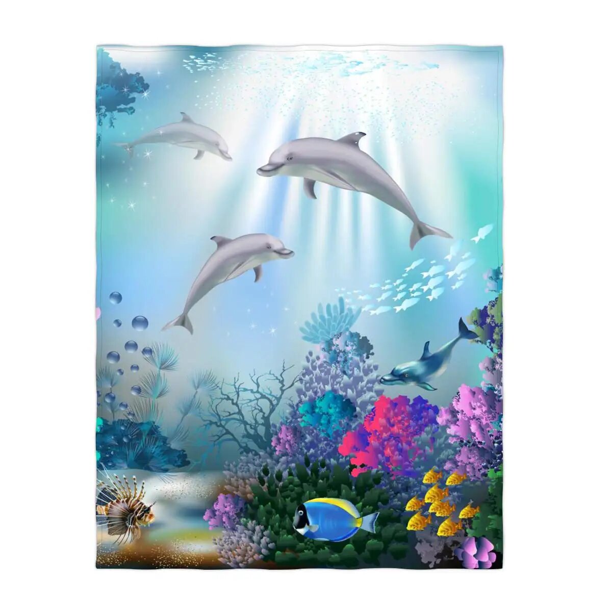 Плед 130x150см с дельфинами, цвет 12